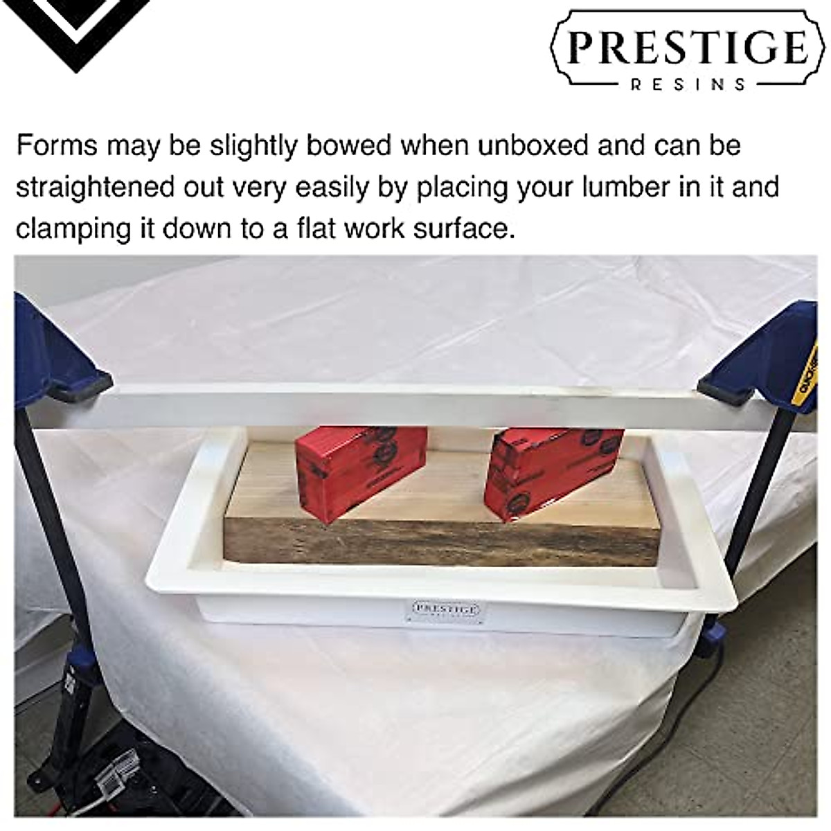 Epoxy Mold – 10 x 18 in≈ -River Table Reusable Molds - 3" Tall Solid HDPE 3/8" Thick Casting Reusable Mold for River Table, Charcuterie Board, Cutting Board, Size May Vary IE: 17 3/4 x 9 3/4 in
