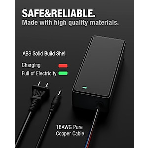 54.6V 2A eBike Charger for 48V Lithium Battery Compatible with 48V Lectric XP 1.0/2.0/3.0,Lectric XPremium, DC 5.5-2.5/2.1mm Bicycle Battery Charger Power Adapter