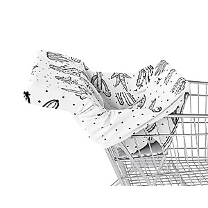 YayaTete Stretchy Multi Use Cover Cactus Car Seat Canopy Nursing Breastfeeding Cover Shopping Grocery Cart High Chair Cover Cacti Nursery Decor Baby Infant Boy,Black,White,Small