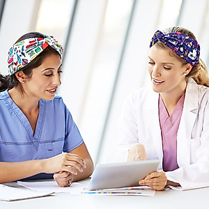 Jexine 20 Pcs Nurse Headbands with Button for Women Nursing Headbands for Nurses Doctors Nursing Accessories Mask Headbands Non Slip Hair Bands for Ear Protection Men Women Workout Yoga (Cute Style)