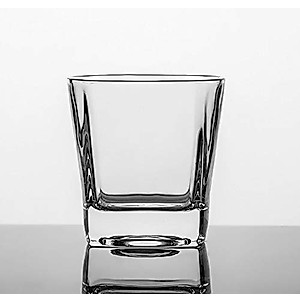 First to act tactical Crystal Whiskey Glasses Set of 6 Large Lead-Free Crystal Glass Tasting Cups Scotch Glasses Tumblers for Drinking Irish Whisky Bourbon Tequila (Square Tumbler, 6 * 9.1oz)