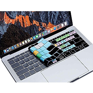 XSKN Shortcut MAC OS X Keyboard Skin Cover for Apple New MacBook Pro 13 (Model A1708, No Touch Bar) & Apple MacBook 12 (Model A1534) (US Layout)