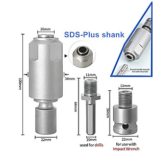 Adapter for Converting Impact Wrench to Electric Hammer, Quick Release Adapter Converter for Converting Electric Drill to Electric Hammer Converts to SDS-Plus interface