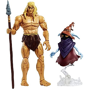 Masters of the Universe Masterverse Revelation Savage He-Man Action Figure with 30+ Articulated Joints, 3 Weapons, Harness & Orko Figure with ‘Floating’ Base, 7-inch Motu Collectible Gift