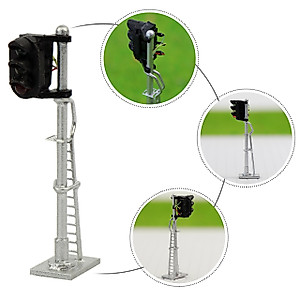 JTD1503GYR 3PCS Model Railroad Train Signals 3-Lights Block Signal N Scale 12V Green-Yellow-Red Traffic Lights for Train Layout New