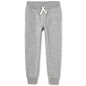 The Children's Place Boys' Active Fleece Jogger Sweatpants, Smoke Single, Medium