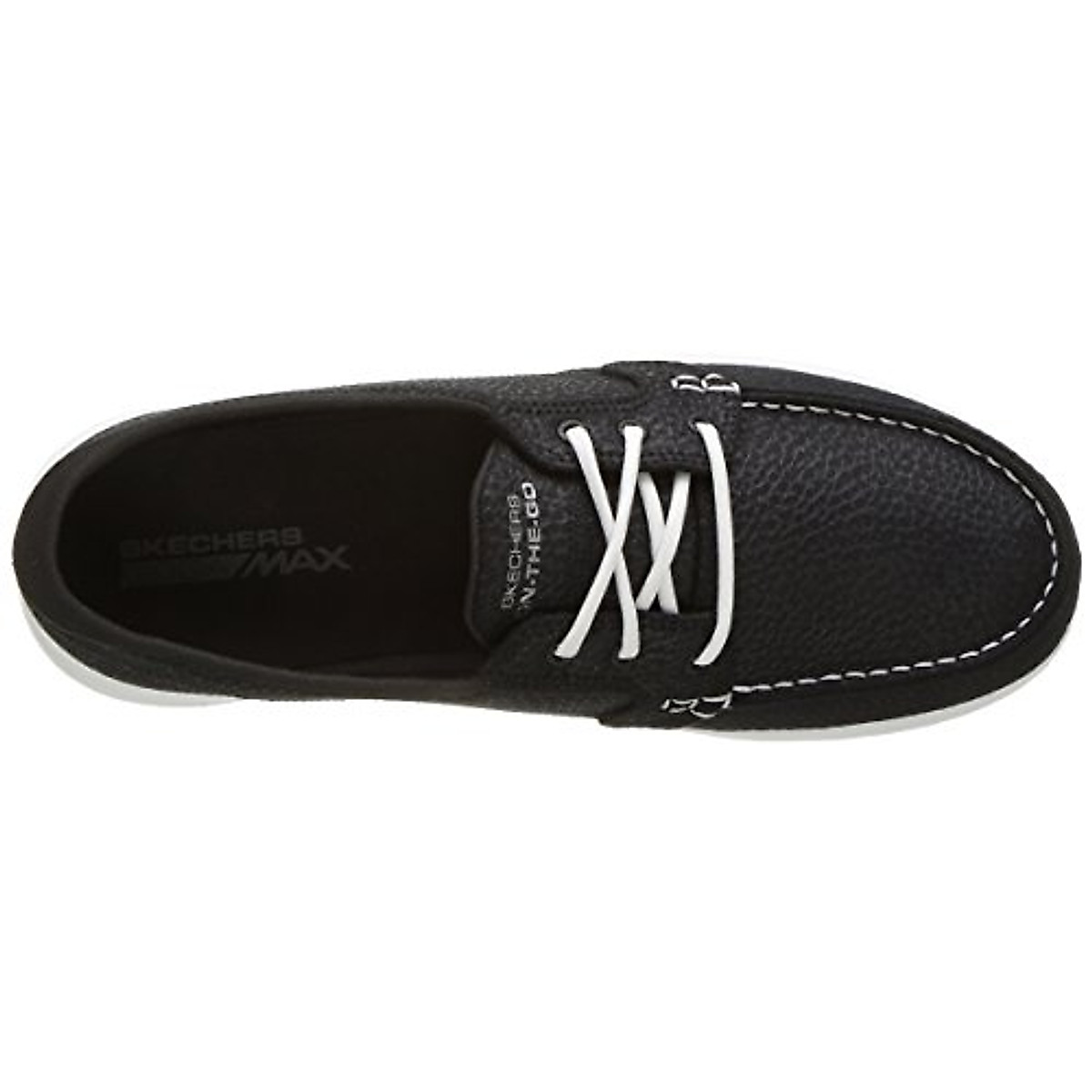 Skechers Performance Women's GO Walk Lite-Eclipse Boat Shoe,black/white,9 M US