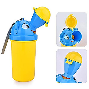 Portable Baby Child Potty Urinal Reusable Pee Training Cup Emergency Toilet for Camping Car Travel for Boys & Girls (Yellow)