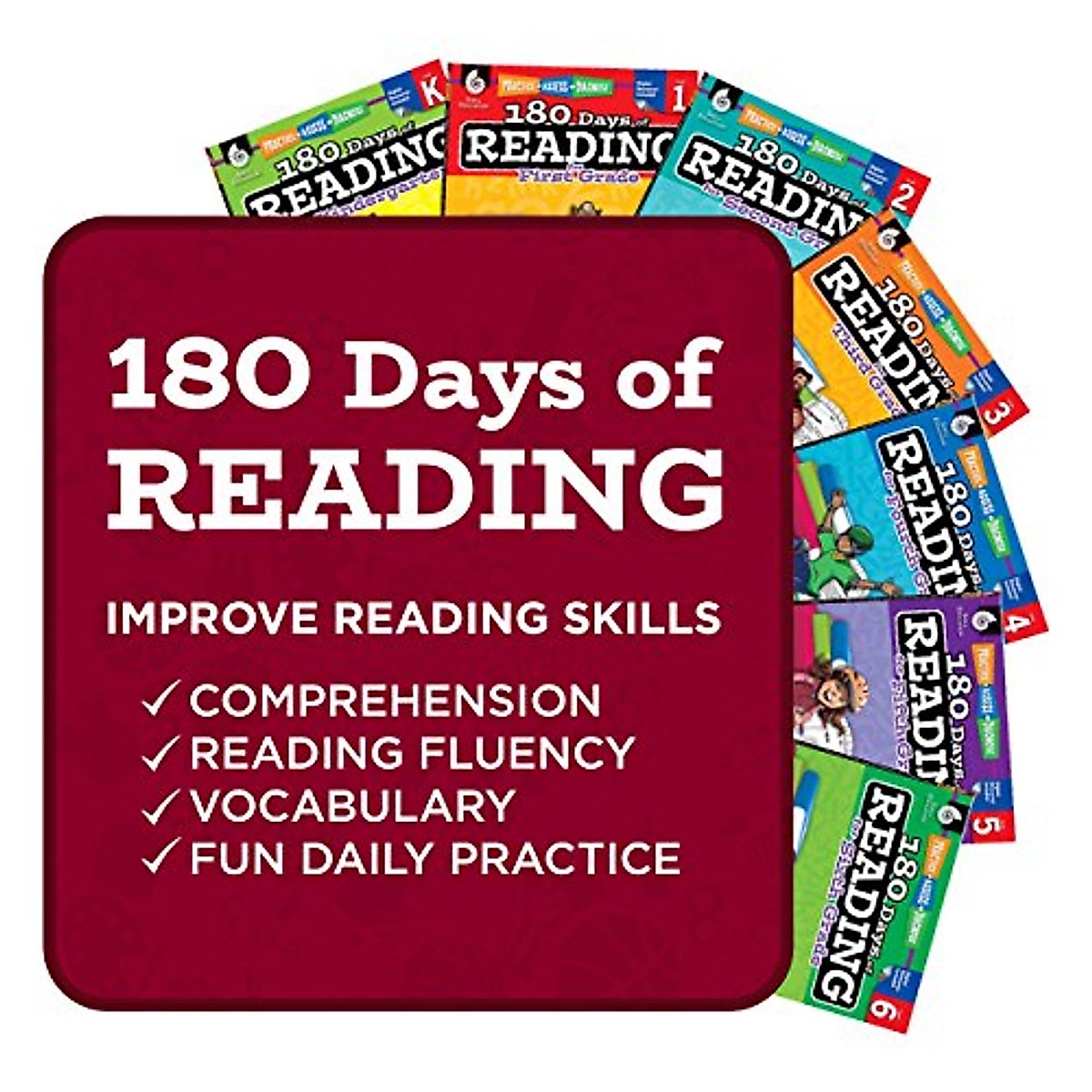 180 Days of Reading: Grade 1 - Daily Reading Workbook for Classroom and Home, Sight Word Comprehension and Phonics Practice, School Level Activities Created by Teachers to Master Challenging Concepts