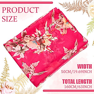 Sureio 6 Pcs Scarves for Women Lightweight Summer Floral Print Pattern Scarf for Women Dressy Long Thin Scarf Shawl(Chic Style)