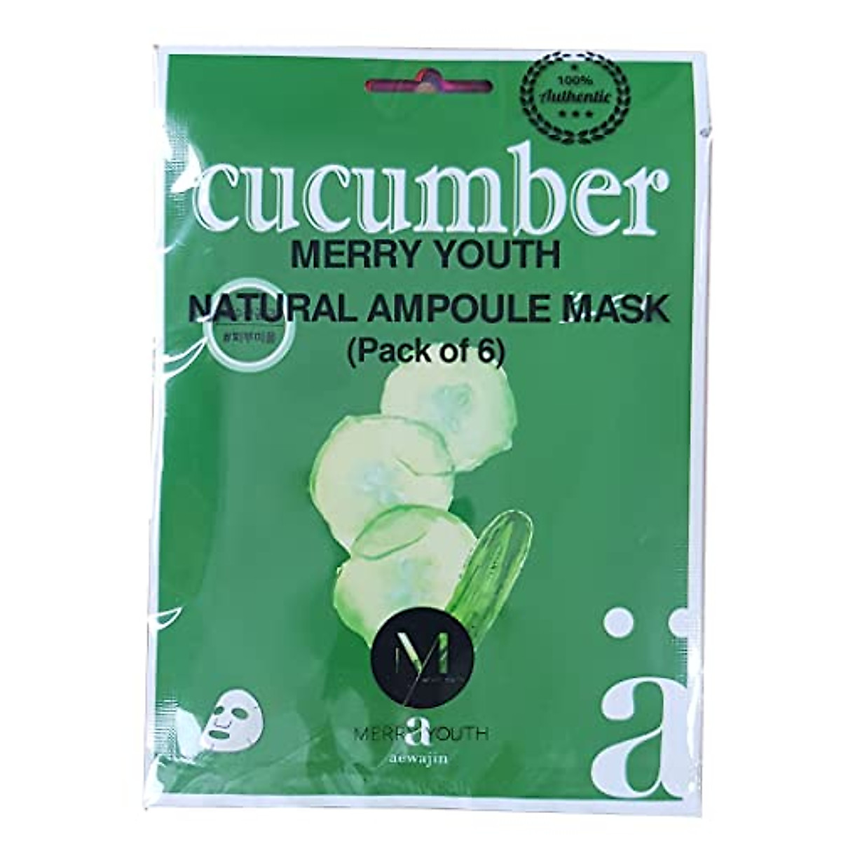 Merry Youth Korean Skin Care Face Masks Sheet - Facial Natural Ampoule Set (pack of 6) - Skincare Treatment Beauty Products for Women, men, teen girl - Hydrating Moisturizer