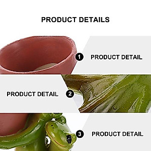 DOITOOL Frog Flower Pot Ceramic Succulent Pot Decorative Animal Flower Planter Home Garden Bonsai Flower Vase Fairy Air Plant Container for Office