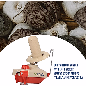 Martina Online Yarn Winder into Organized Balls Tangle-Free with Portable Hand Operated Yarn Ball Winder Making Knitting and Crocheting Like a Breeze with Fixing Clamping Hook.