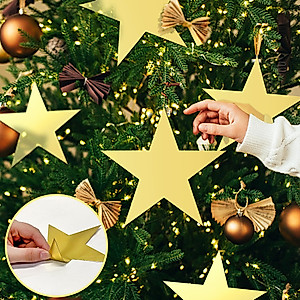 46 PCS Glitter 11 Inch Large Gold Five Star Cutouts Double Printed Paper Star Decorations Star Confetti Cutouts Cardboard Stars for Bulletin Board Stars Accents Classroom Wall Party Decoration