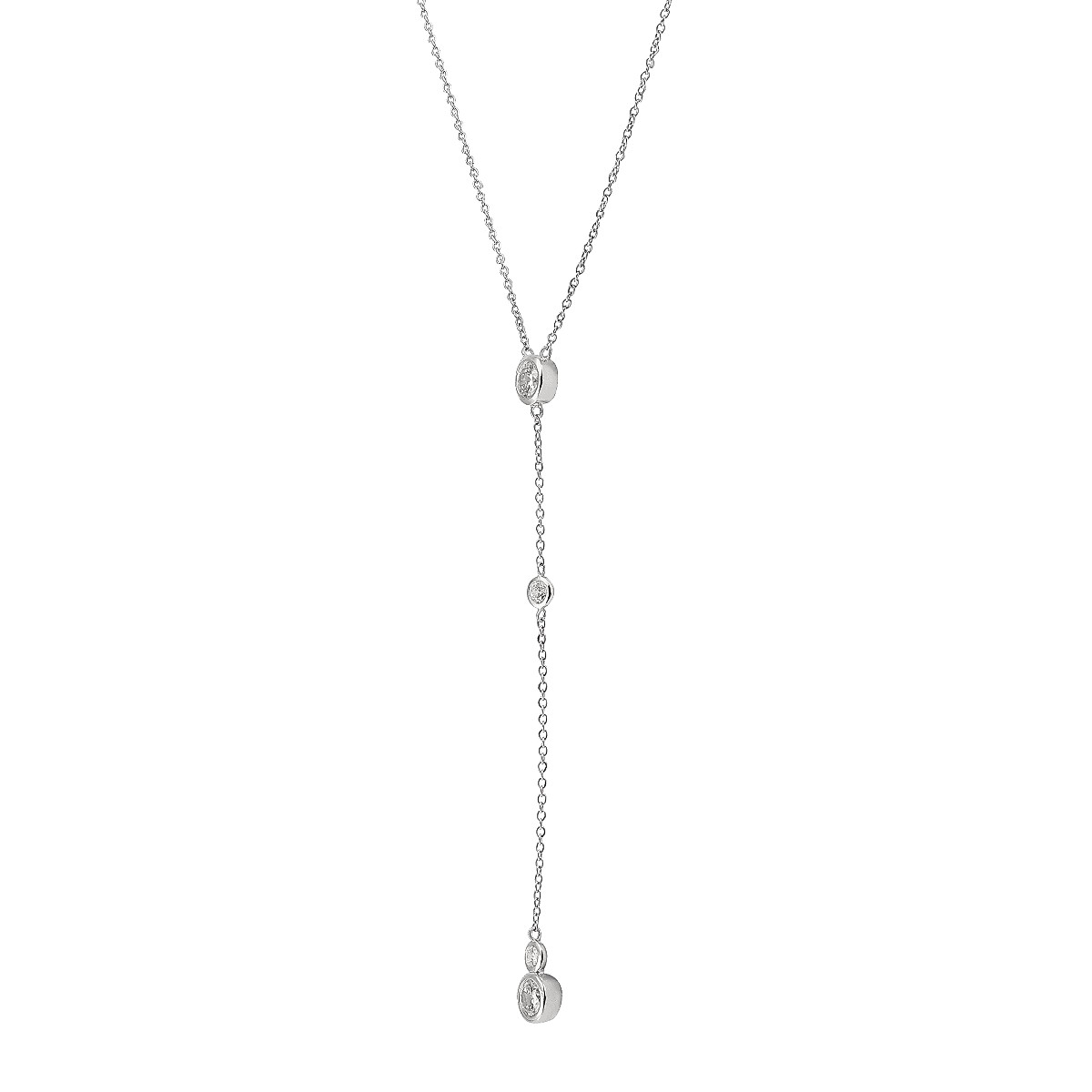 Silpada 'Marvel Lariat' Cubic Zirconia Pendant Necklace in Sterling Silver, 16" + 2"