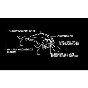 13 FISHING - Jabber Jaw Deep - Hybrid Squarebill - 2.3" - 1/2oz - 7-9' - Diamond Craw - JJC60-79-79