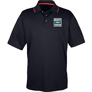 Ford Built Ford Tough Pocket Print Two Tone Polo, Black 3XL