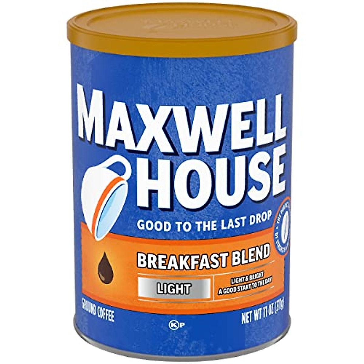 Maxwell House Breakfast Blend Ground Coffee, Light Roast, 11 Ounce Canister