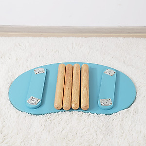 AFBKSS&BB Kids Table, Children Study Table Pre-School Kids Reading Desk Wood Baby Table with 4 wooden legs (Blue)