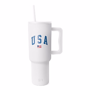 Simple Modern 40 oz Tumbler with Handle and Straw Lid | 4th of July Insulated Reusable Stainless Steel Water Bottle Travel Mug Cupholder Use | Gifts for Women Men Him Her | Trek Collection | USA