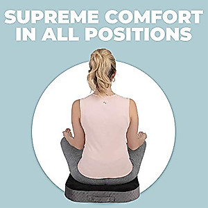 Kolbs Extra Large Seat Cushion | Stylish Plush Velvet Cover | X-Large Memory Foam for Office Chair, Car Seat Cushion Wheelchair Cushion | Cushion Back Pain Coccyx Pain Relief | Carry Handle