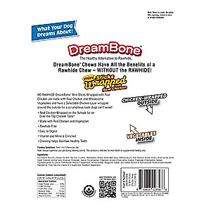 DreamBone Mini Sticks Wrapped With Real Chicken, Rawhide Free Dog Chew Sticks, 15 Count