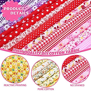 Boyiee 50 Pcs 10 x 10 Inch Cotton Fabric Squares Flower Fabric Quilting Squares Flower Pattern Sewing Fabric Precut Fabric Bundles for Quilting Sewing Project DIY Patchwork Crafts