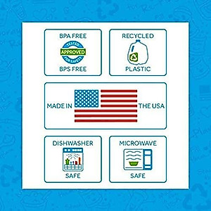 Re Play Made in USA Toddler Bowls Set of 4, 20 Oz - Eco-Friendly Recycled Plastic Bowls for Kids BPA Free - Dishwasher and Microwave Safe Bowls for Toddlers - 5.75 x 2, Princess+