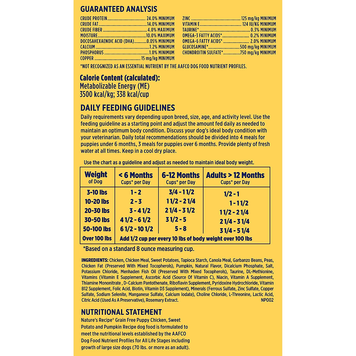 Nature’s Recipe Grain Free Chicken, Sweet Potato & Pumpkin Recipe, Dry Puppy Food, 12 Pounds (Packaging May Vary)