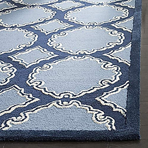 SAFAVIEH Bella Collection 8' x 10' Navy / Blue BEL139B Handmade Premium Wool Area Rug