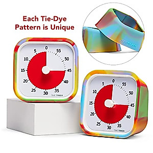 Time Timer MOD Tie Dye ⁠— Special Edition ⁠⁠— Visual Timer for Kids Classroom Learning, Elementary Teachers Desk Clock, Homeschool Study Tool and Office Meetings with Silent Operation (Tie Dye)
