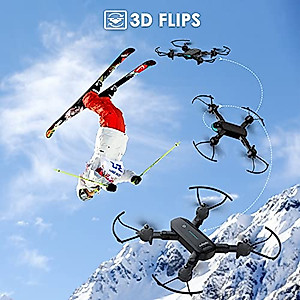 WiFi FPV Drone with 1080P HD Camera, Zuhafa ,40 Mins Flight Time,Foldable Drone for Beginners,Altitude Hold Mode, RTF One Key Take Off/Landing,3D Flips 2 Batteries, APP Control, Easy Toy for Kids & Adults