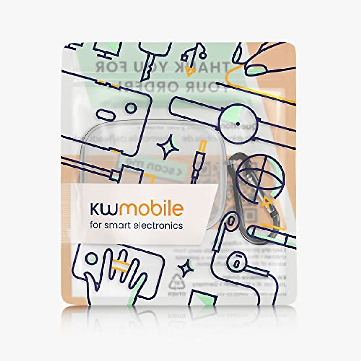 kwmobile Earphones Case Compatible with JBL Tune 230 NC TWS / T230NC - Crystal TPU Two-Part Earbuds Case - Transparent