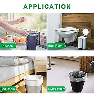 Small Trash Bags 100 Counts, Waikas Garbage Bags for Bathroom Car Mini Trash Can, Plastic Bag for Bedroom Living Room, 4 Gallons, White