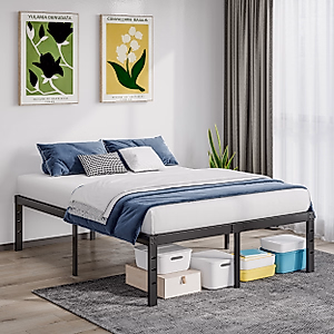 COMASACH California King Bed Frame 16 Inches Tall, Heavy Duty Metal Platform Bed Frame,Sturdy Steel Frame,Support up to 3500lbs,No Box Spring Needed,Noise-Free, Easy to Assemble