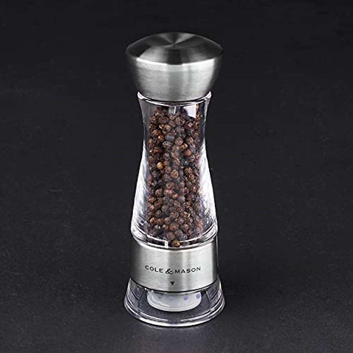 Cole & Mason Gourmet Precision Windermere Pepper Mill, Stainless Steel and Acrylic 16.5 cm