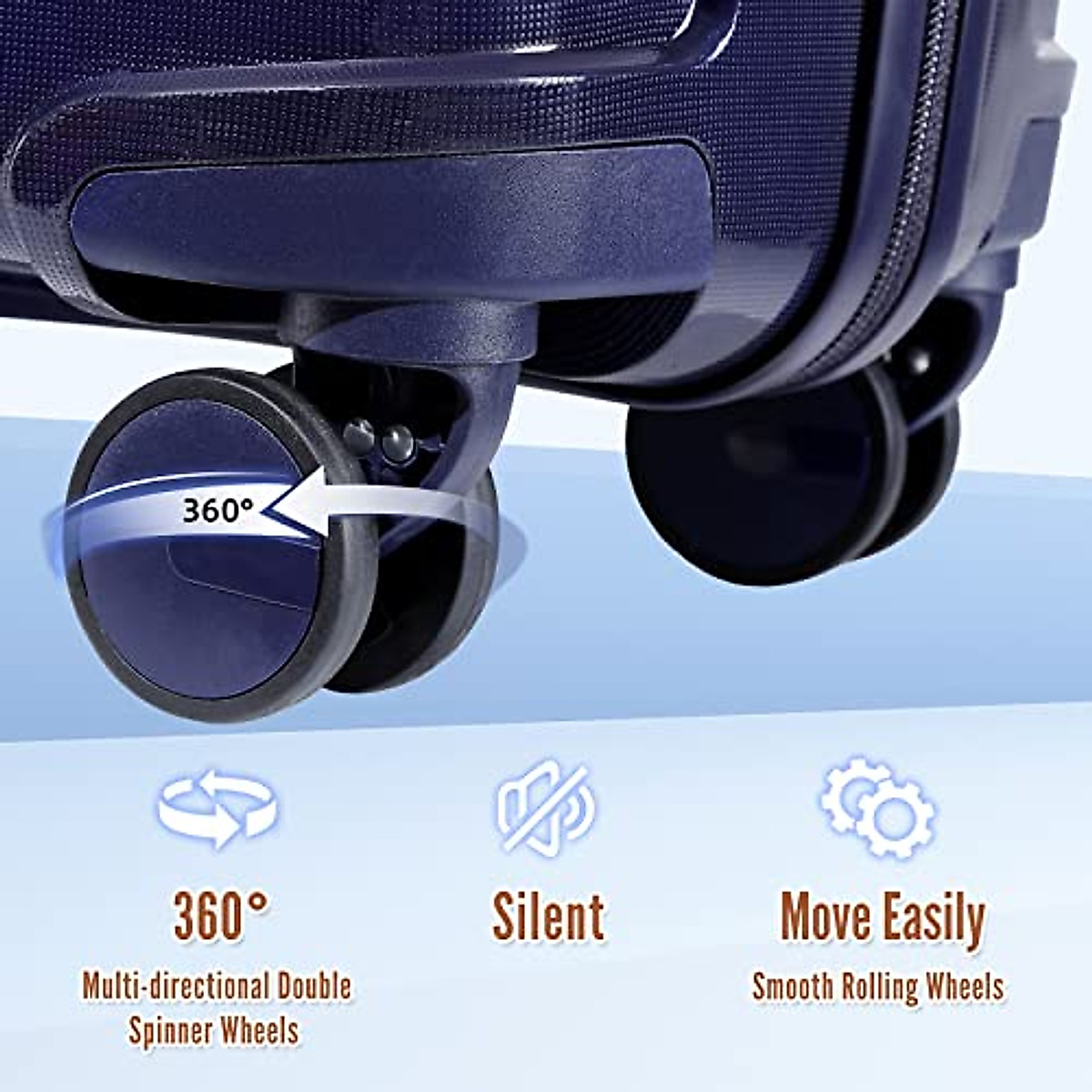 Joyway Luggage Sets,3 Piece Suitcase Set Carry On Luggage with Spinner Wheels,Hardside PP Durable Luggage with TSA Lock(Blue, 11 piece set)…