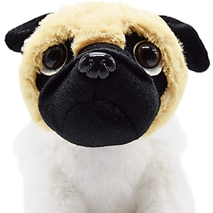 CASAGOOD Pug Dog Stuffed Animal in White Bunny Rabbit Costume Adorable Plushies Pug Wearing Bunny Rabbit Outfit Plush Toys as Great Gift for Kids Stuffed Puppy Animals 12 Inch