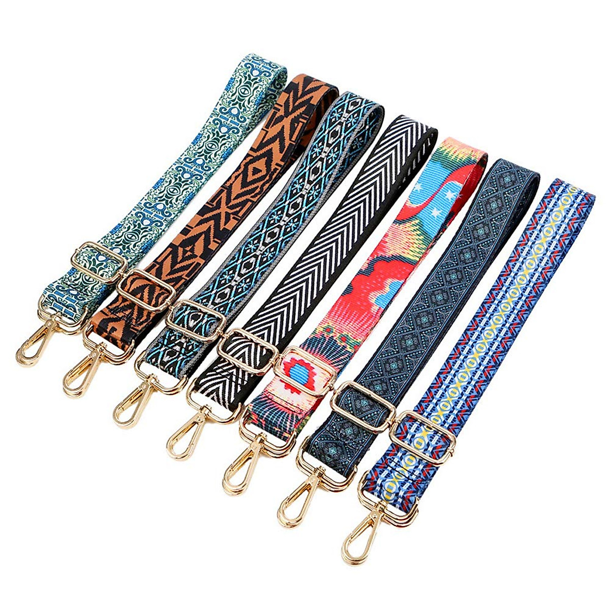 UMILY Purse Strap Replacement Multicolor Canvas Crossbody Strap for Handbags 80-140cm Length,3.8cm Wide