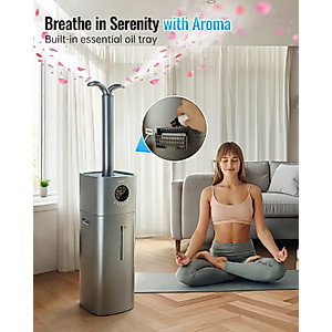 AILINKE Humidifier Large Room, 4.2Gal/16L Humidifiers for Home 2000 sq ft, Humidifiers for Bedroom with Essential Oil Diffuser&Extended Tube, Top Fill Cool Mist Humidifiers for Baby Kids Adults Plants