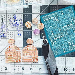 OLYCRAFT 4x5 Inch Tribal Geometric Clay Stencils Tribal Pattern Silk Screen for Polymer Clay Floral Silk Screen Stencils Mesh Transfer Stencils for Polymer Clay Jewelry Making