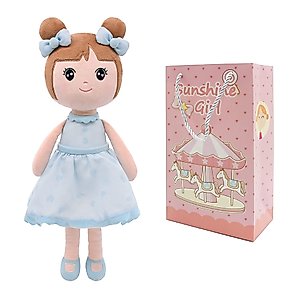 Maxshop 17'' Plush Dolls Baby Girl Toy Gifts Stuffed Doll Super Soft Plush Toy Light Blue with Gift Box (Light-Blue Doll)