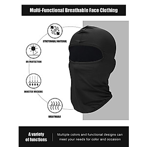 SATINIOR 9 Pcs Ski Mask for Men Full Face Cover UV Sun Protection Cooling Balaclava Neck Gaiter Clothing Scarf Bandana(Solid Colors)