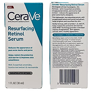 CeraVe Acne Treatment Bundle - Contains CeraVe Resurfacing Retinol Serum (1 fl oz) & CeraVe Acne Control Gel (1.35 fl oz) - With 3 Essential Ceramides, 2 Piece Set, 2.35 Fl Oz