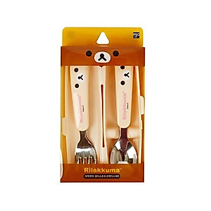 Cute Bear Designed Fork and Spoon Flatware Set with Case (Ivory)