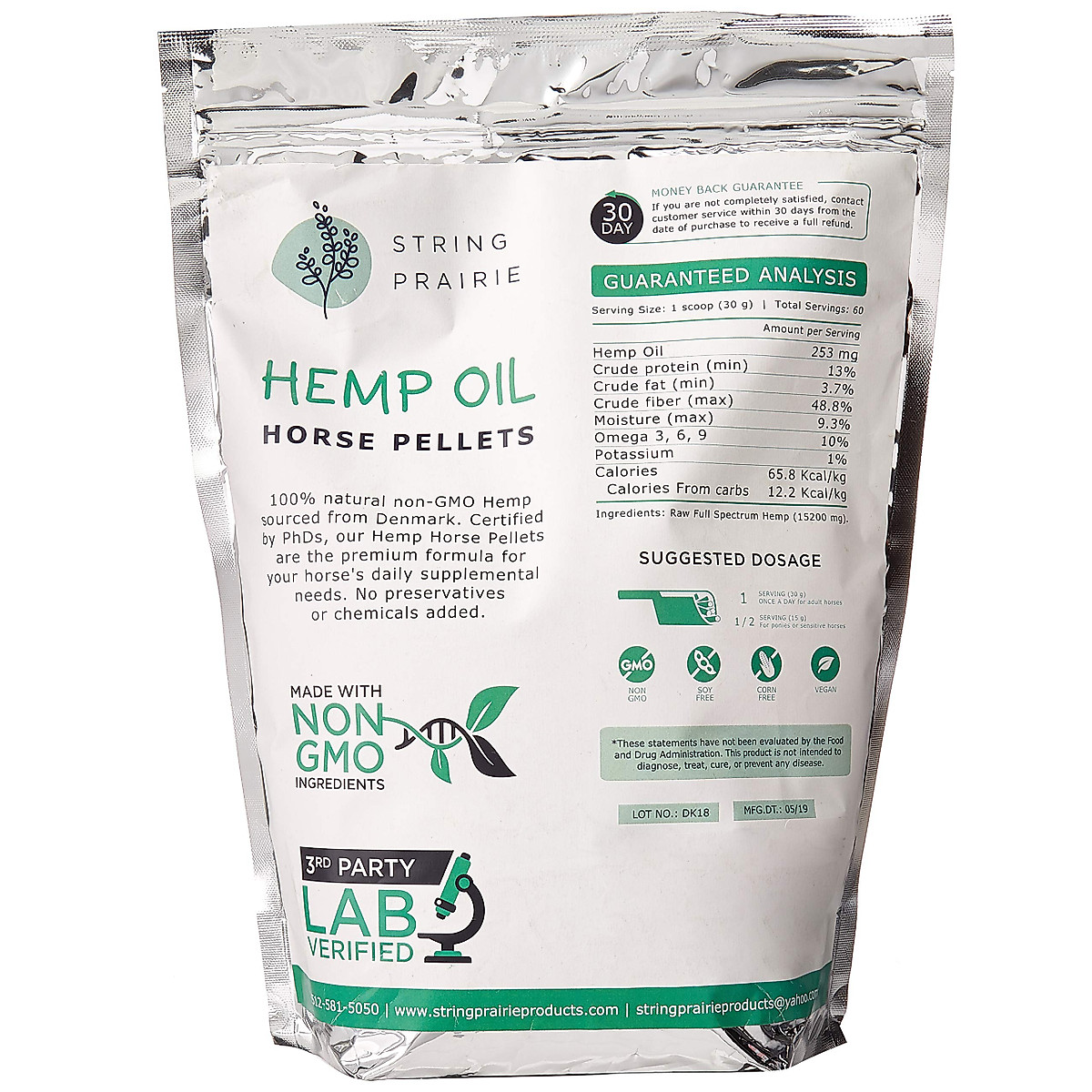 Hemp Horse Pellets - Reduce Pet Stress, Anxiety, and Aggression - Hip and Joint Non-GMO Calming Supplement - Supports The Immune System