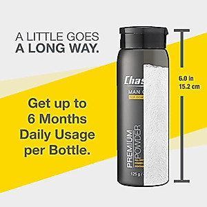 Chassis Ice Premium Natural Body Powder for Men, Anti-Chafing Powder with Odor-Absorbing Formula, Cooling Powder Free of Talc, Aluminum, Menthol, and Parabens, Original Fresh Scent