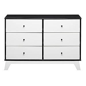 Little Seeds Rowan Valley Flint 6-Drawer Dresser, Black/White