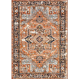 nuLOOM Sherita Distressed Persian Area Rug, 7x8, Rust