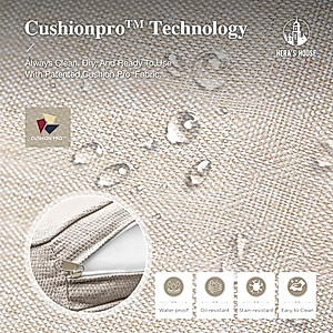 HERA'S HOUSE Outdoor Patio Sofa, 3-Seat Wicker Couch with Waterproof Thick Cushions, Deep Seating Furniture for Garden Porch Backyard, Beige